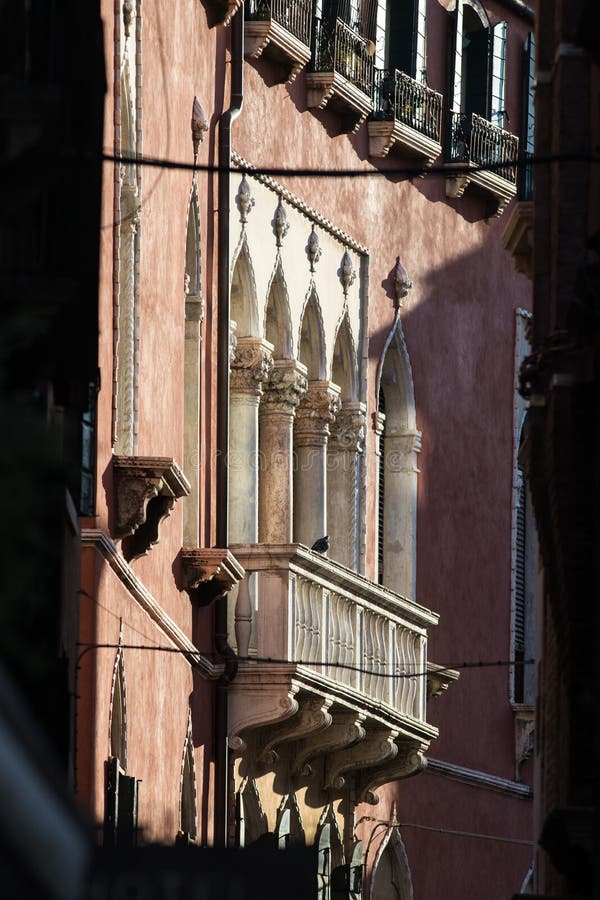 Historical Building. a Shot of Dilapidated Balcony Stock Photo - Image ...
