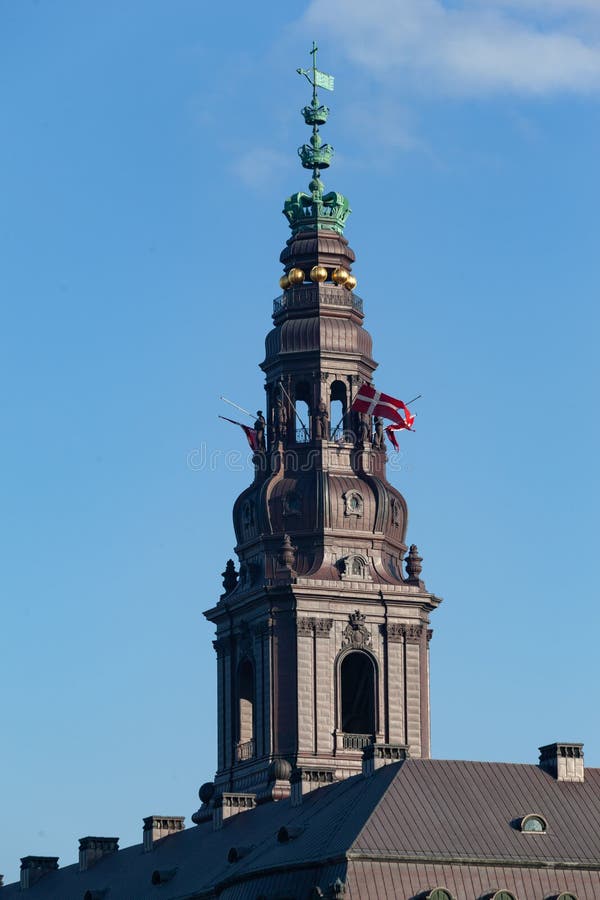 Historical Building Tower with the Crown in Copenhagen, Denmark Stock ...
