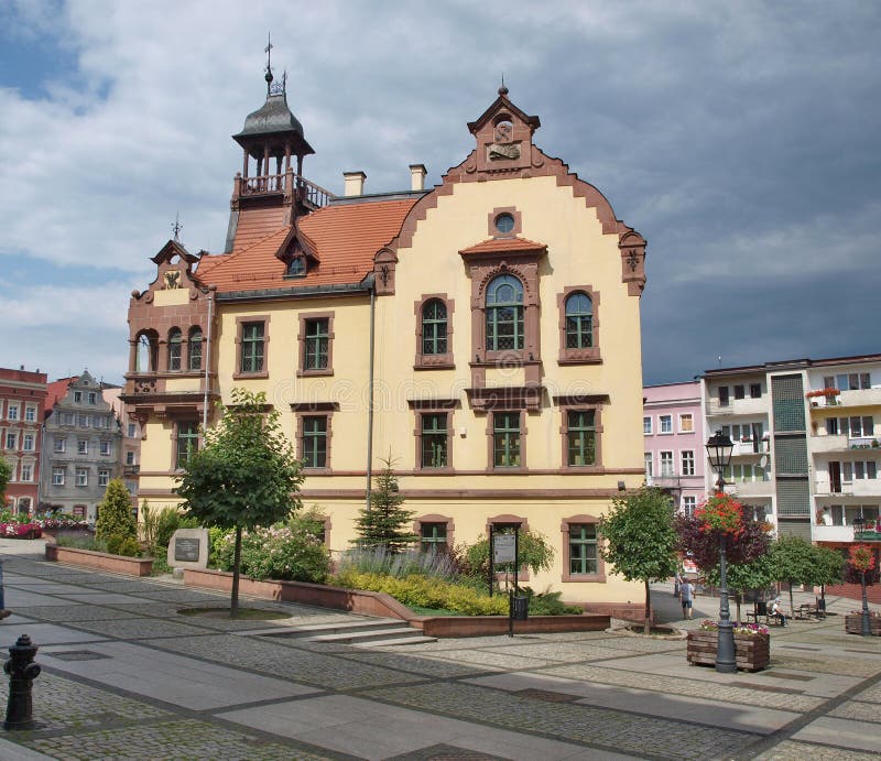Historical Building of the Town Hall, Nowa Ruda Stock Photo - Image of ...
