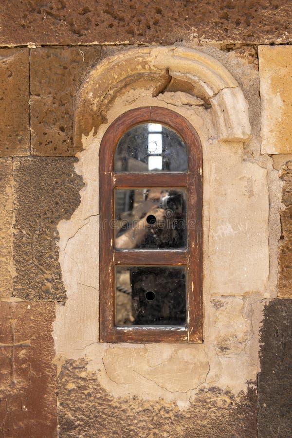 Historical Building Window, Photograph Reflected in the Glass of the ...