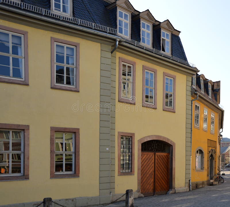 Historical Buildings in the Old Town of Weimar, Thuringia Stock Image ...