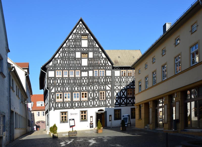 Historical Buildings in the Old Town of Weimar, Thuringia Stock Photo ...