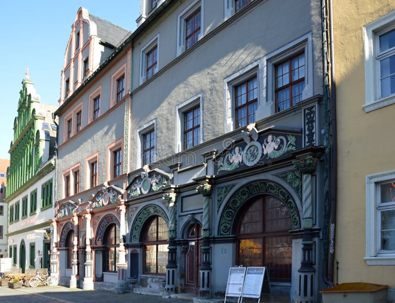 Historical Buildings in the Old Town of Weimar, Thuringia Editorial ...