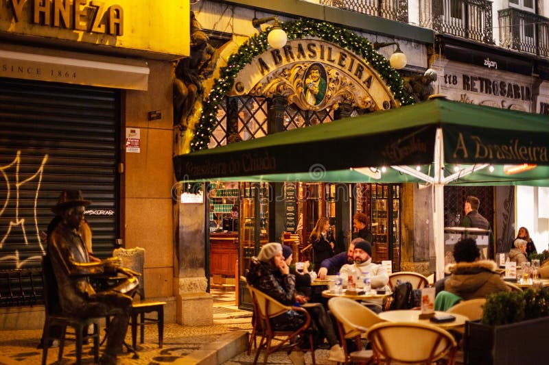 Historical Cafe in Lisbon, Portugal Editorial Image - Image of eating ...