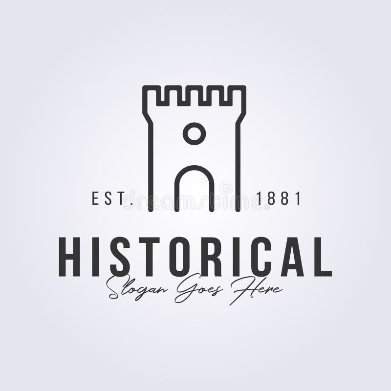 Historical Castle Logo, Minimal Castle Icon Symbol Vector Illustration ...