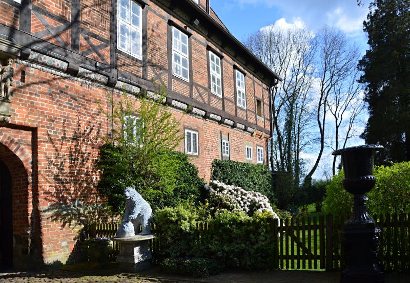Historical Castle in the Village Ahlden, Lower Saxony Stock Image ...