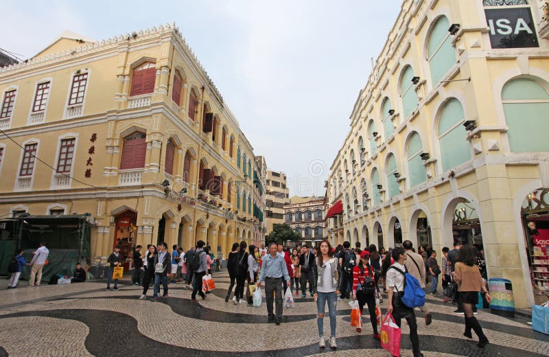 Historical center of Macau editorial stock photo. Image of heritage ...