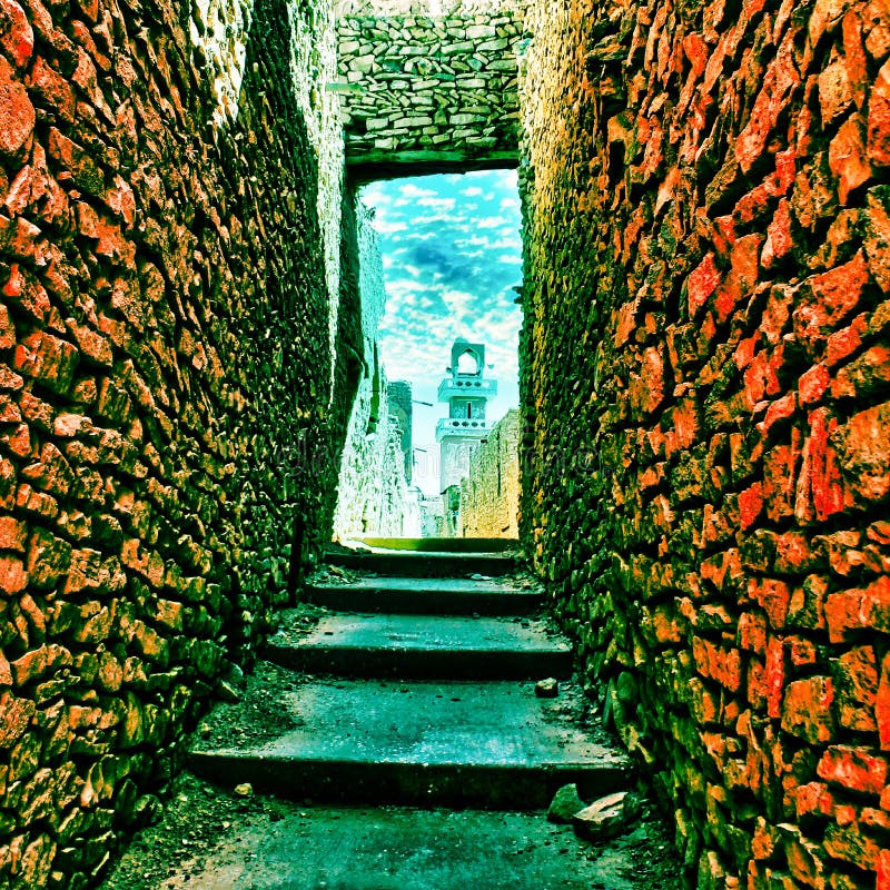 In Historical City, a Road As Gate Stock Photo - Image of clay, gate ...