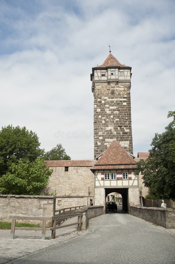 Historical City Tower in Rothenburg. Stock Image - Image of cultural ...