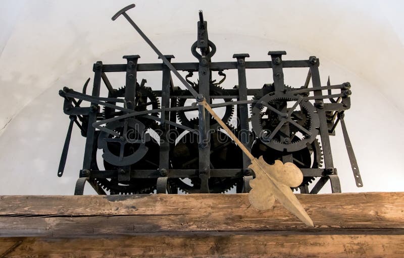 Old Clockwork with Hour Hand Stock Image - Image of metallic, closeup ...