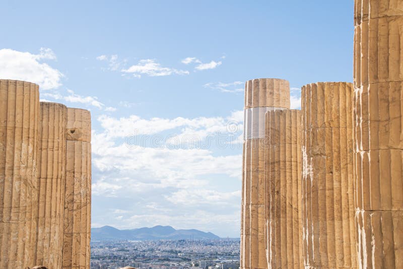 HISTORICAL COLUMNS and ARCHITECTURE from ACROPOLIS, ATHENS Stock Photo ...