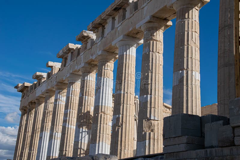 Historical Columns and Architecture from Acropolis, Athens Stock Photo ...