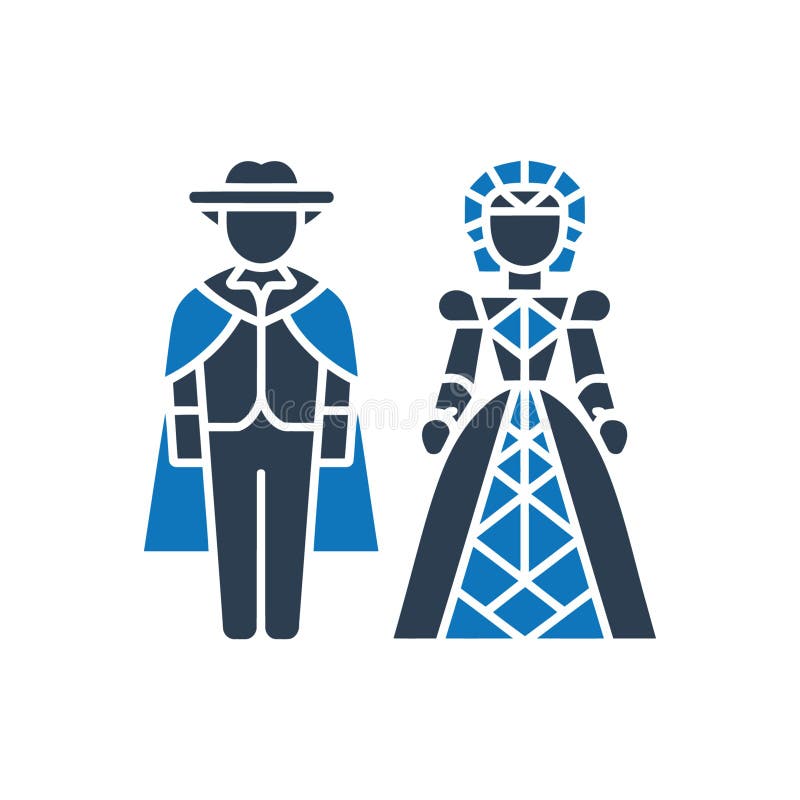 Historical Couple Icon stock illustration. Illustration of sign - 373775079