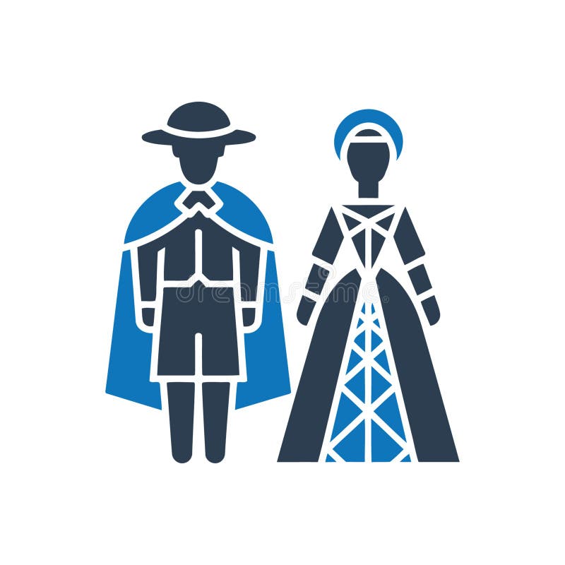 Historical Couple Icon stock illustration. Illustration of symbol ...