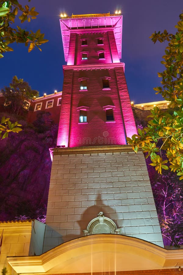 Historical Elevator Night View in Izmir Stock Photo - Image of travel ...