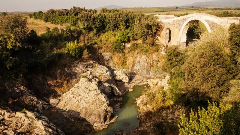 Historical Etruscan Bridge in Vulci Central Italy Editorial Photography ...