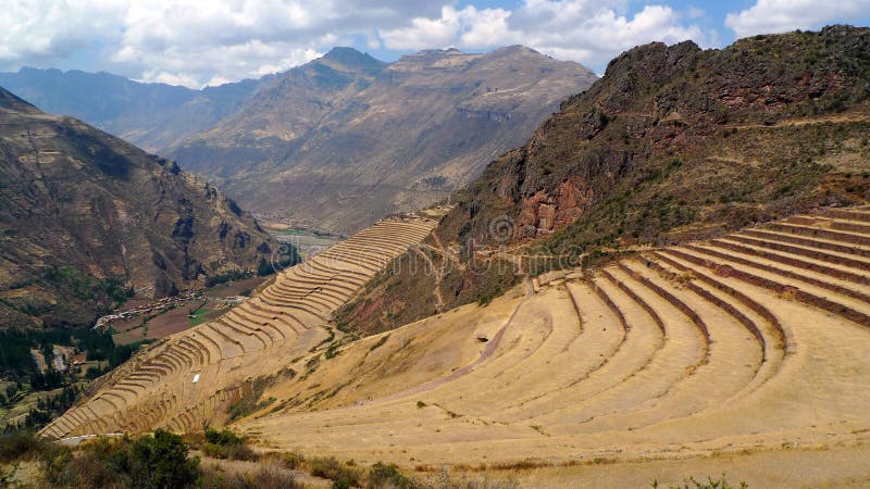 Farming Terraces in Andes Mountains of Peru Stock Image - Image of peru ...