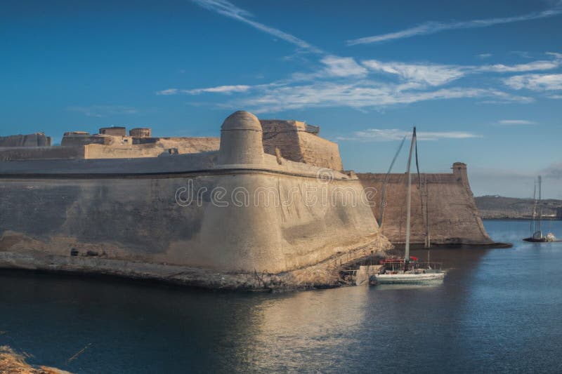 Historical Fort at the Ocean Stock Illustration - Illustration of shore ...