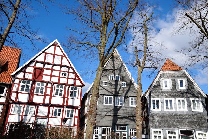 Historical German House in Germany Stock Photo - Image of road ...