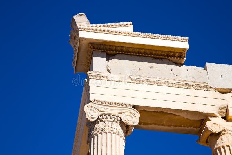 Historical in Greece the Old Parthenon Stock Image - Image of building ...