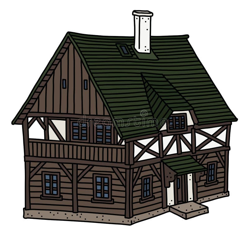 The Historical Half Timbered House Stock Vector - Illustration of house ...