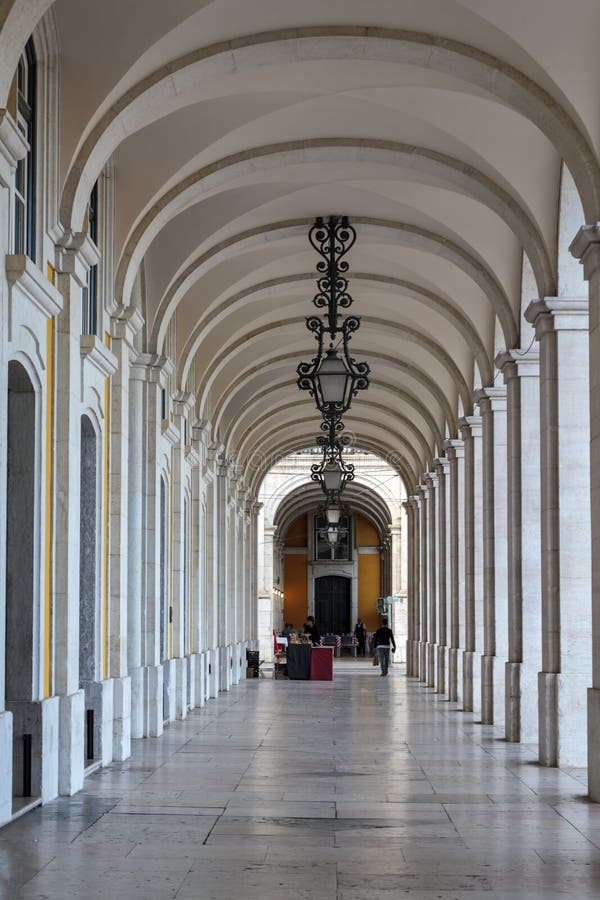 Hallway and Columns in Athens, Greece Stock Image - Image of long ...