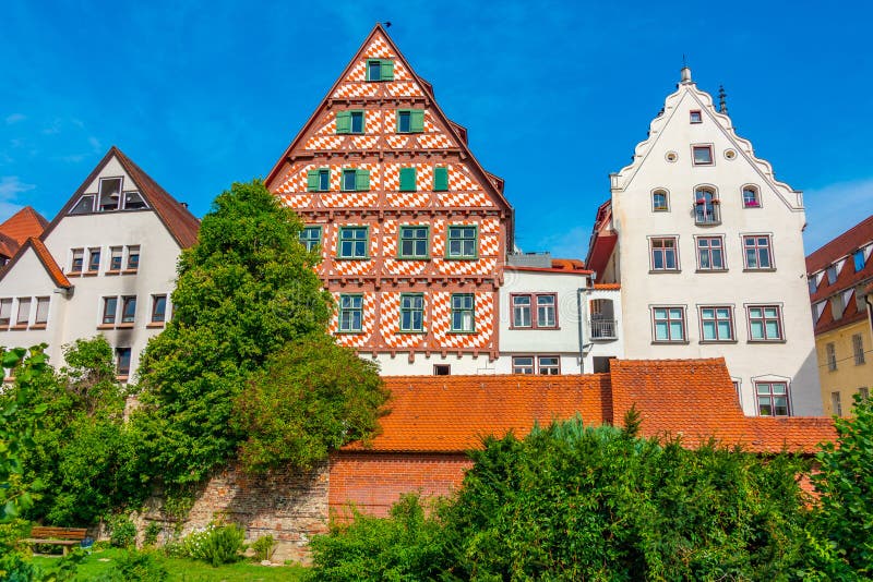 Historical Houses in German Town Ulm Editorial Image - Image of mansion ...