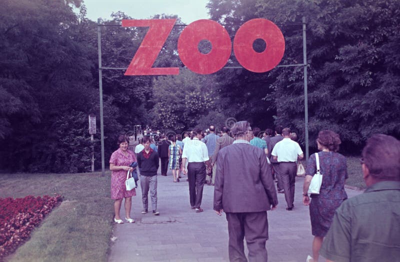 Historical Image of Visitors in Front of a Zoo Editorial Photo - Image ...