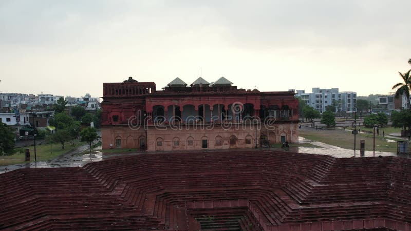 Historical Indian Clock Tower Lucknow Stock Video - Video of drone ...