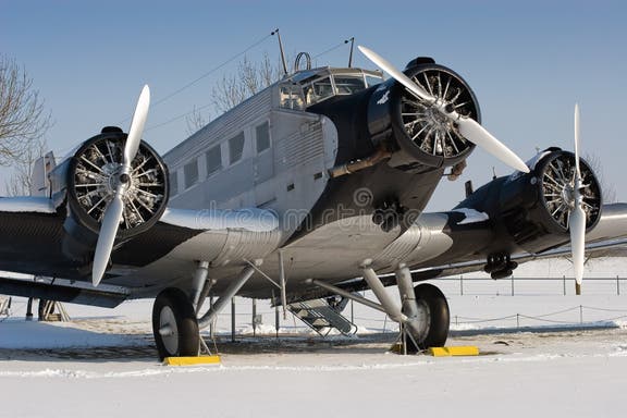 Historical JU 52 aircraft stock image. Image of engine - 16057409