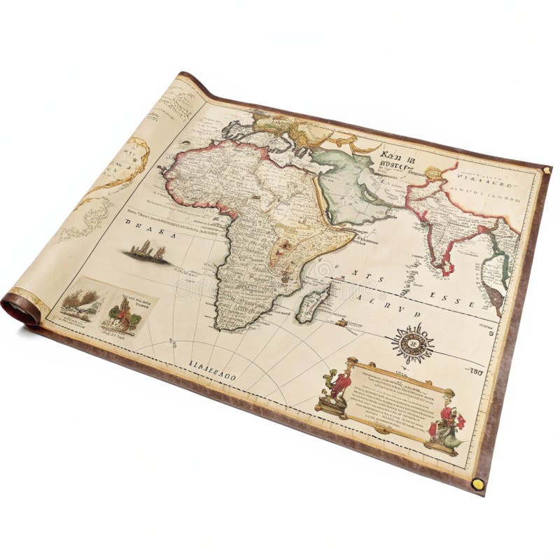 Historical Map on Transparent Background Stock Illustration ...