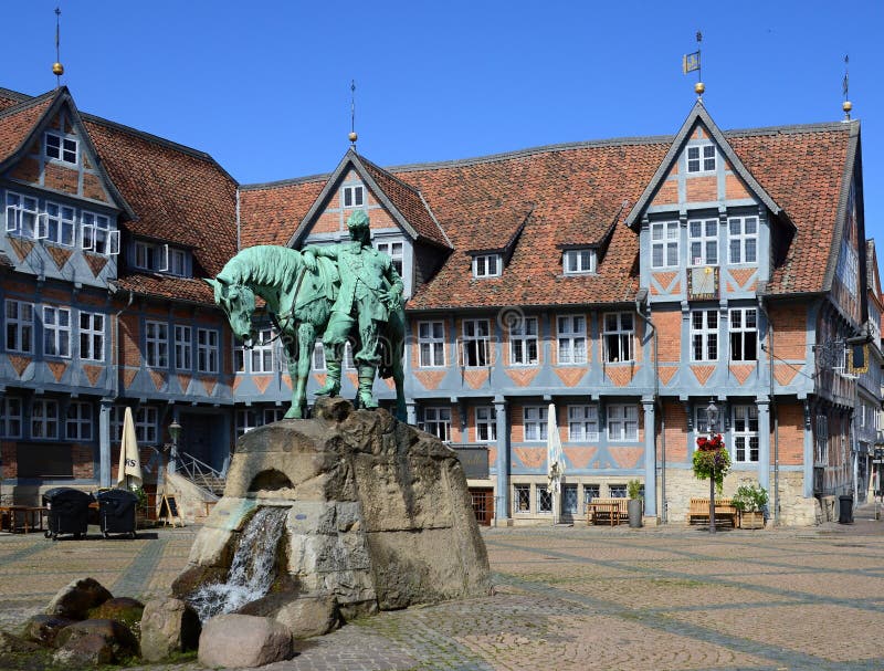 Historical Market Square in the Old Town of Wolfenbuettel, Lower Saxony ...