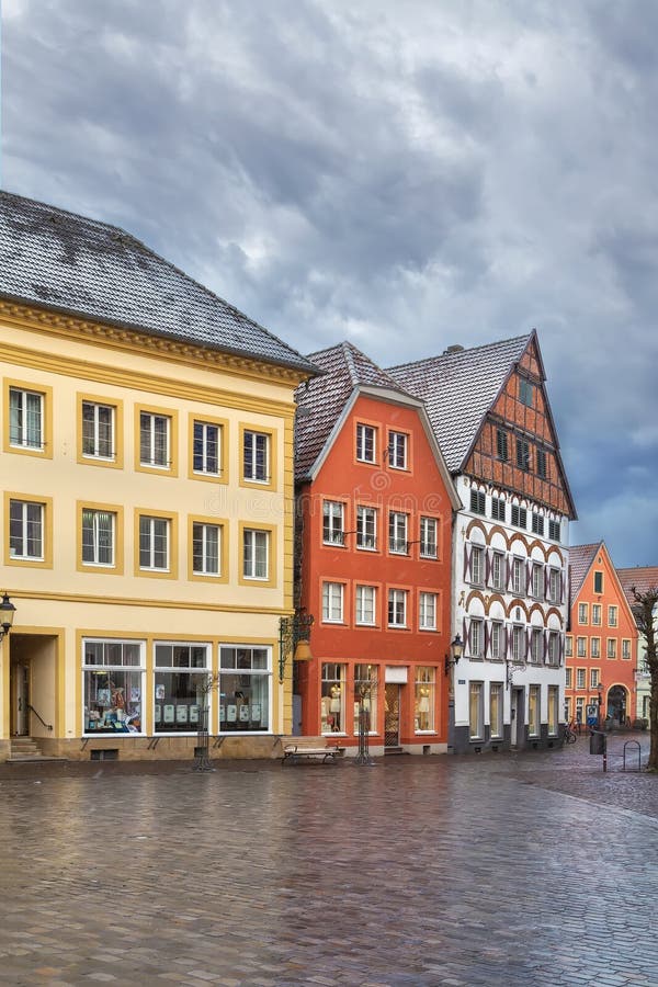 Historical Market Square, Warendorf, Germany Stock Image - Image of ...
