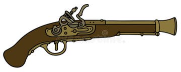 Historical Matchlock Pistol Stock Vector - Illustration of weapon ...