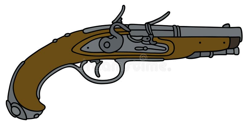 Historical Matchlock Pistol Stock Vector - Illustration of military ...