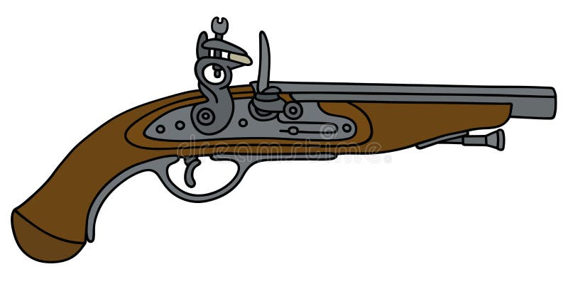 Historical matchlock rifle stock vector. Illustration of vintage - 84458956