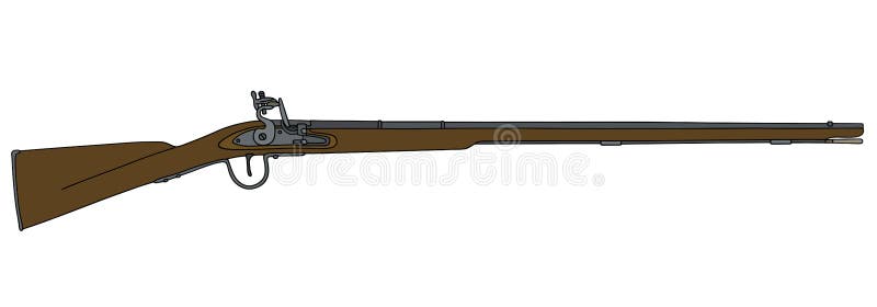 Historical matchlock rifle stock vector. Illustration of historical ...
