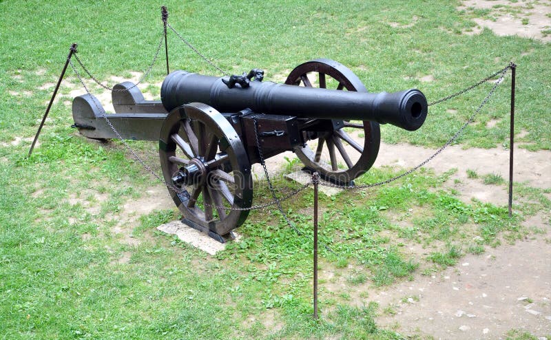 Military Cannon Used for Sea Defense Stock Image - Image of caliber ...