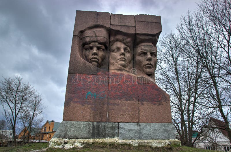 Historical Monument Soviet Soldiers at Ukraine Stock Photo - Image of ...