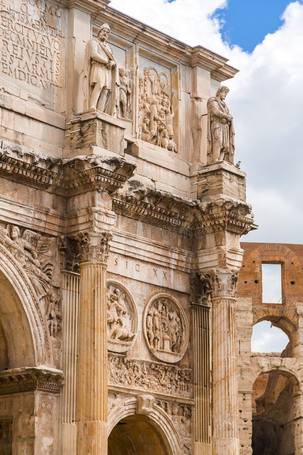 Roman Forum, the Arch of Constantine Stock Photo - Image of italian ...