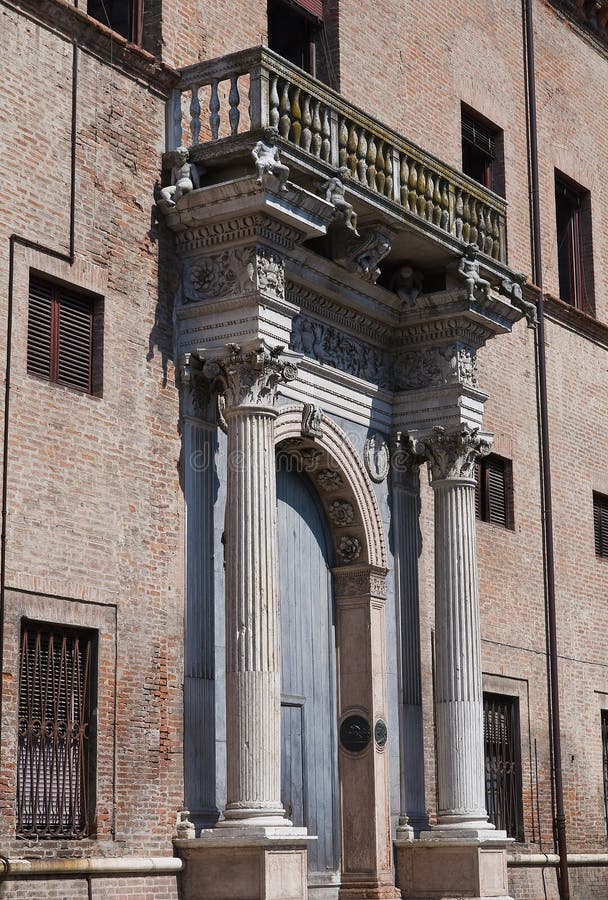 Historical Palace of Ferrara. Stock Image - Image of entrance, alleyway ...