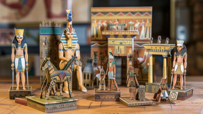 Historical Paper Model Kits for Educational Projects Stock Illustration ...