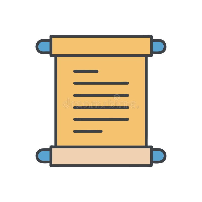 Historical Paper Scroll Icon for Education Stock Vector - Illustration ...