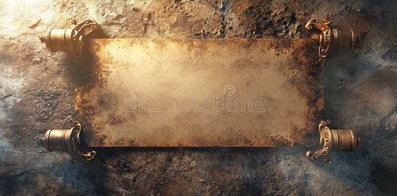 A Historical Parchment Scroll Rolling Out, Leaving Room for Adding Text ...