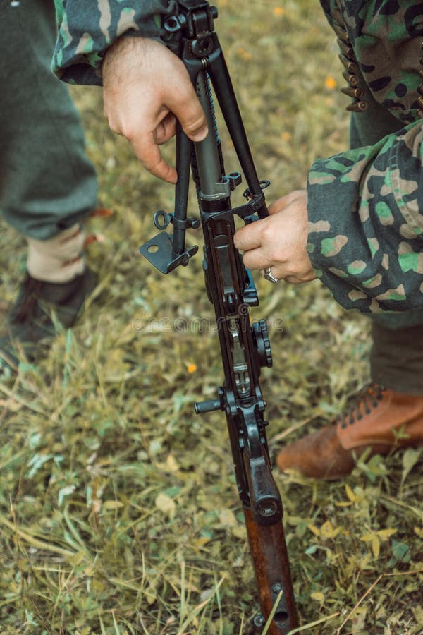 Historical Reconstruction Second World War. German Soldiers Inspect ...