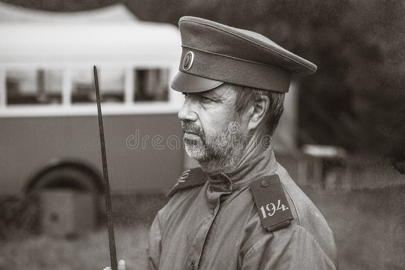 Historical Reconstruction Second World War. Security Guard. Editorial ...