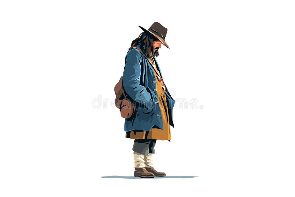 Historical Reenactor at Work Viking Isolated Stock Vector ...