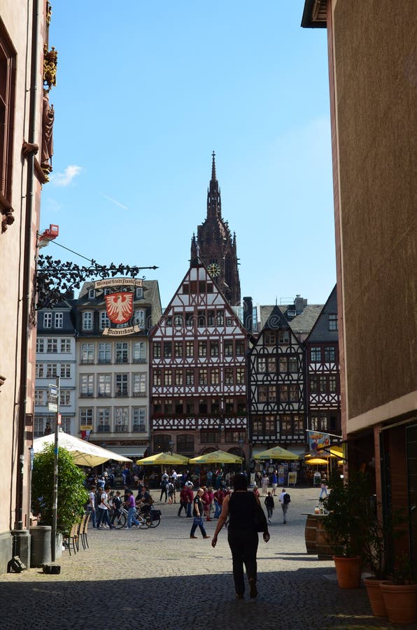 Historical Romer Square in the City of Frankfurt Main, Germany ...