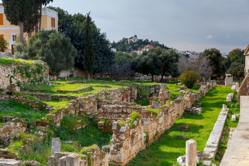 Athens. Roman forum. stock image. Image of tourism, center - 111861393