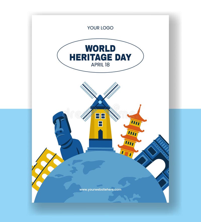 Historical Sites and Landmarks for World Heritage Day Vertical Poster ...